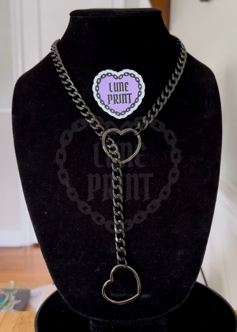 Gunmetal Heart Slip Chain – LunePrint