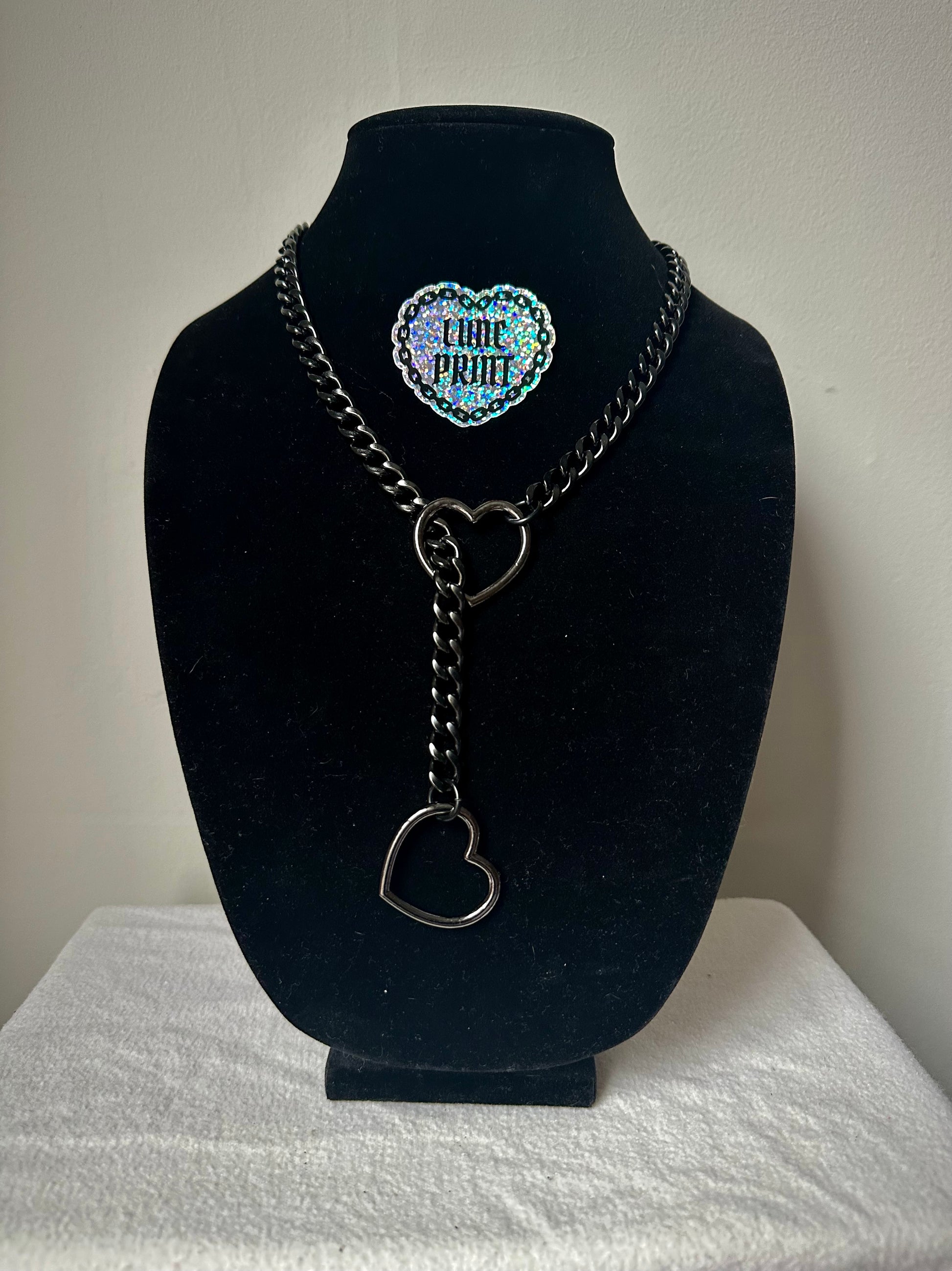 Gunmetal Heart Slip Chain – LunePrint